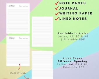 Printable Lined Page Lined Sheets Printable Lined Notes Printable ...