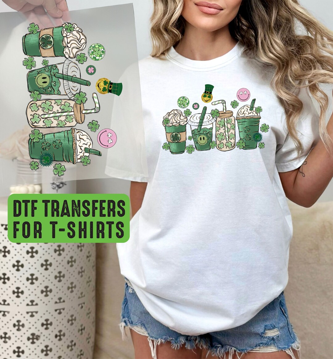 St Patrick's Coffee Lovers Transfers for T-shirts DTF Transfer St Patrick's Day Gifts Irish Heat ...