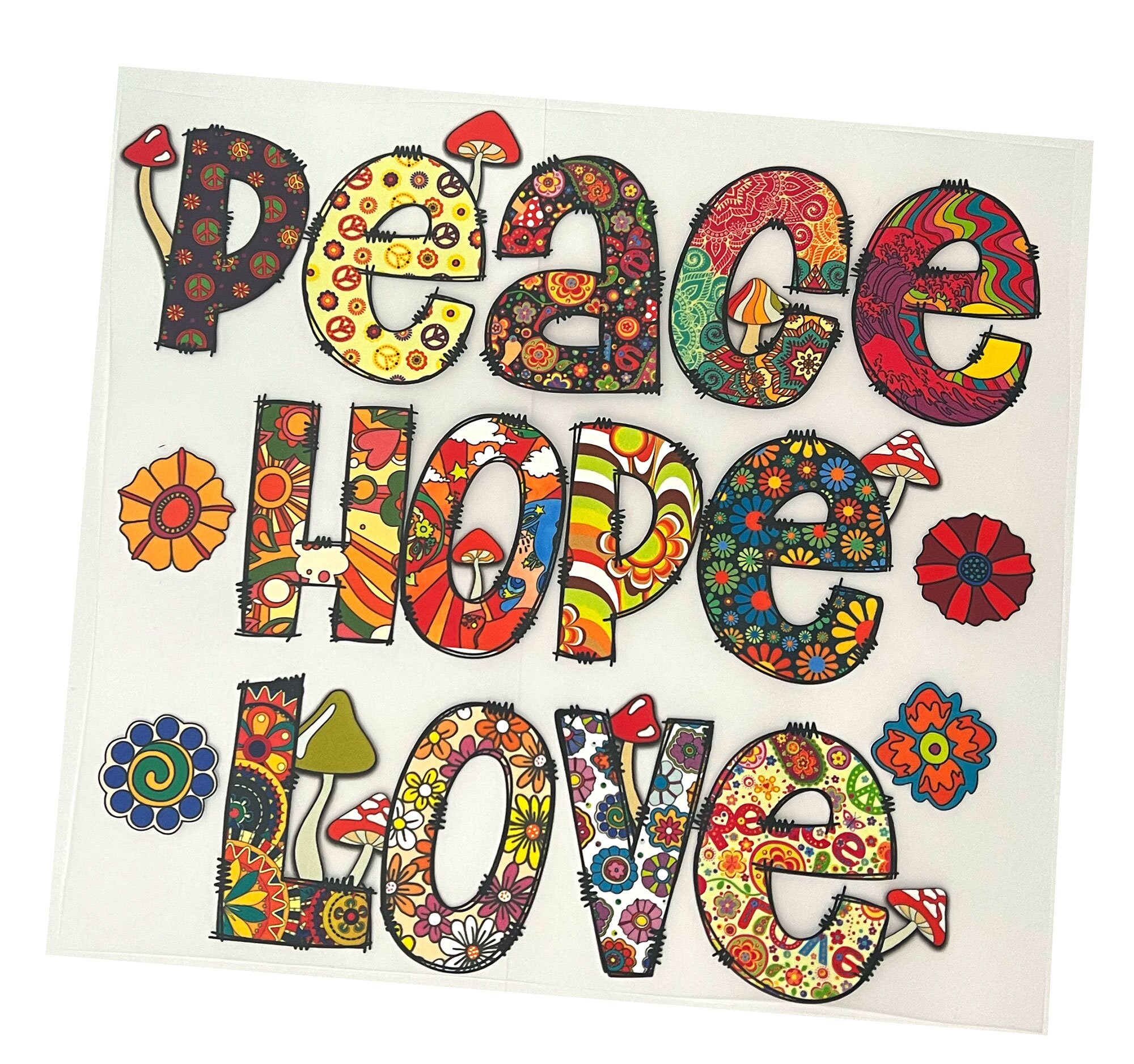DTF Transfer Peace Hope Love Transfer for T-shirts Valentines Day ...