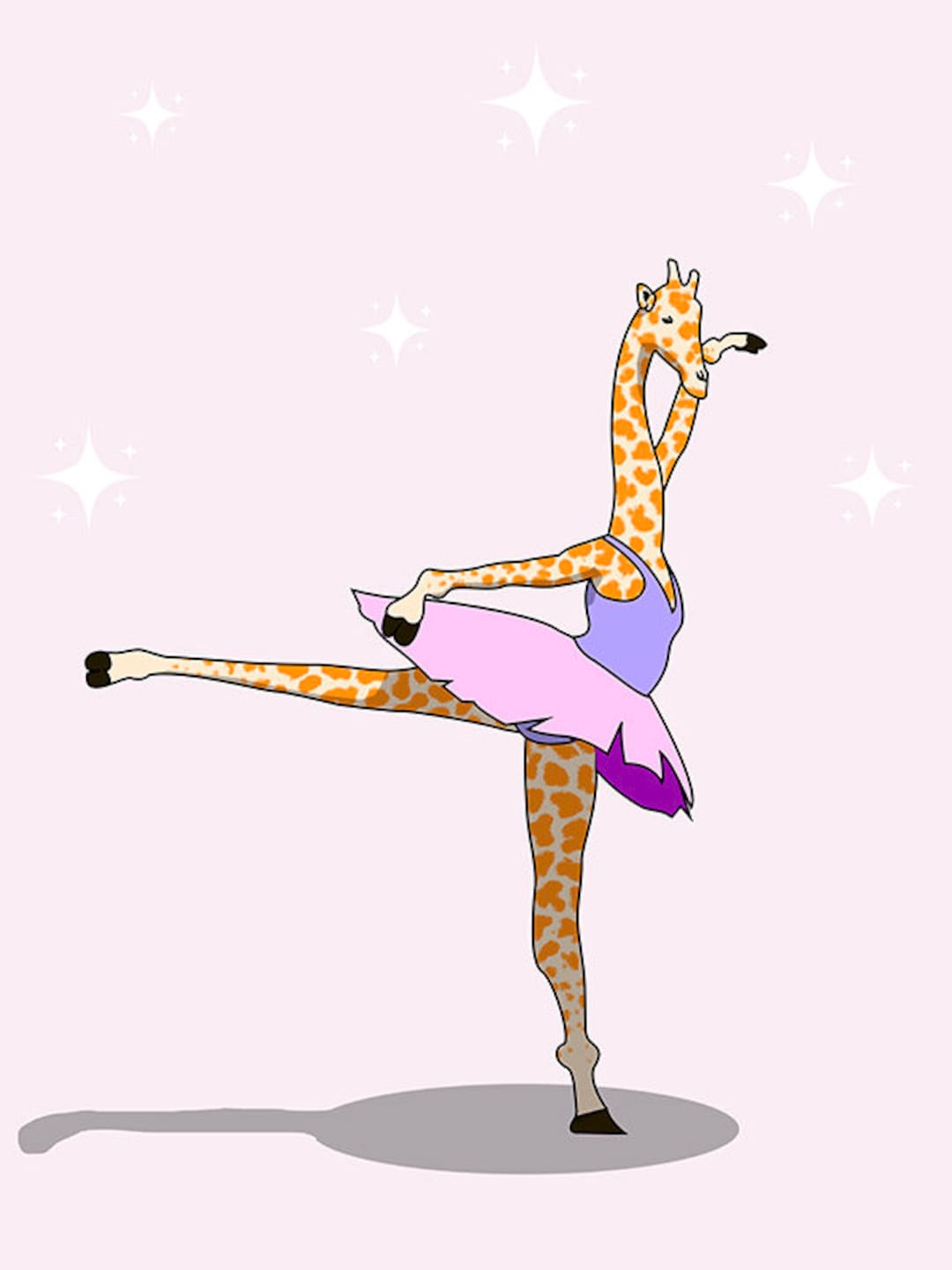 Ballerina Giraffe Ballet Dancing by Zeller | Original Printable Art ...
