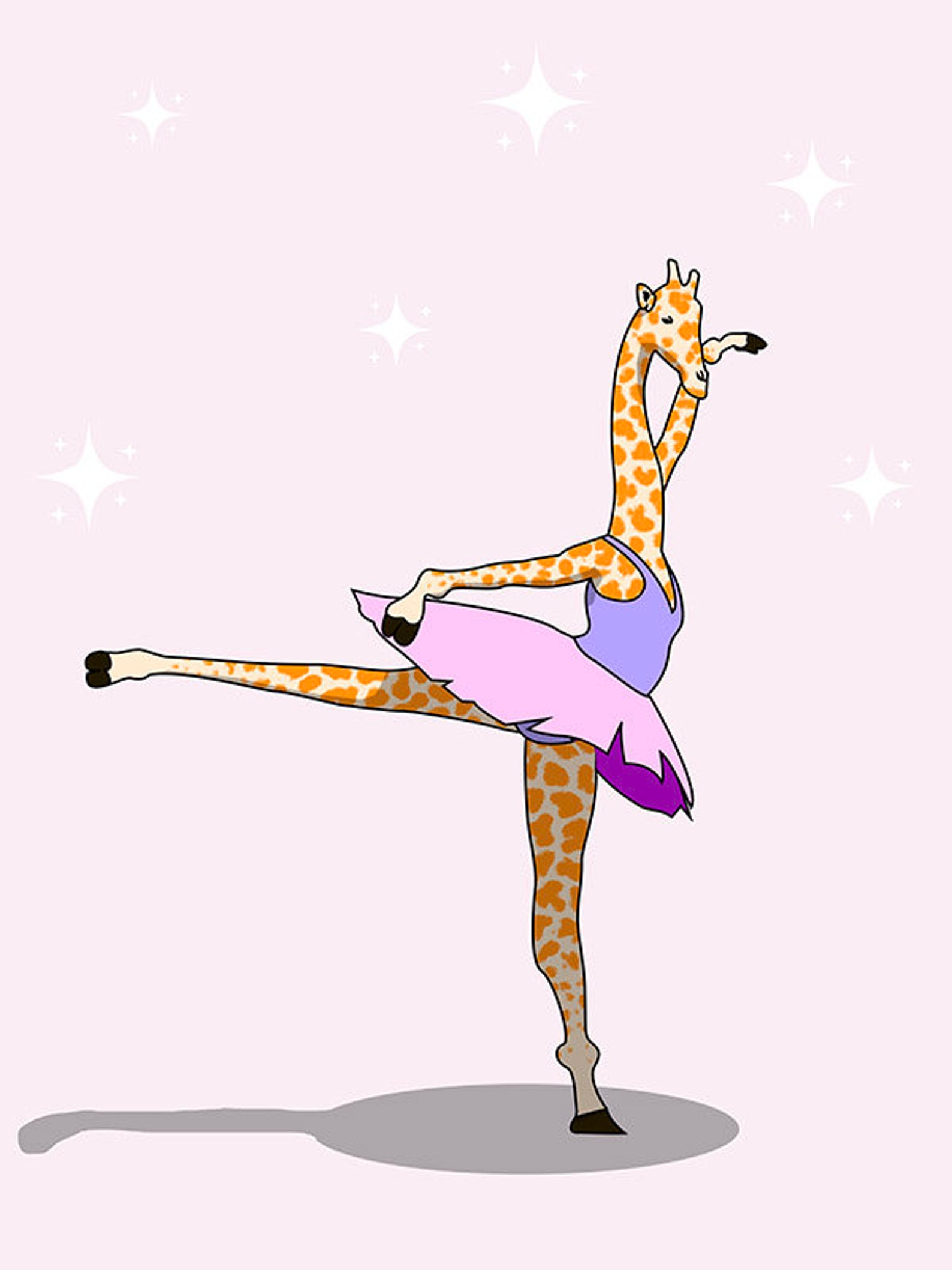 Ballerina Giraffe Ballet Dancing by Zeller | Original Printable Art ...