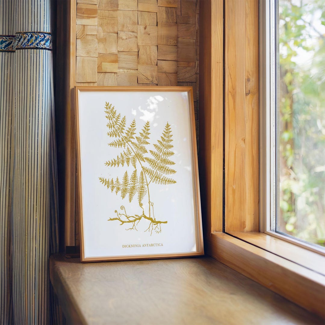 Forest Inspired Wall Art Fern Amber Nature Illustration Home Interior ...