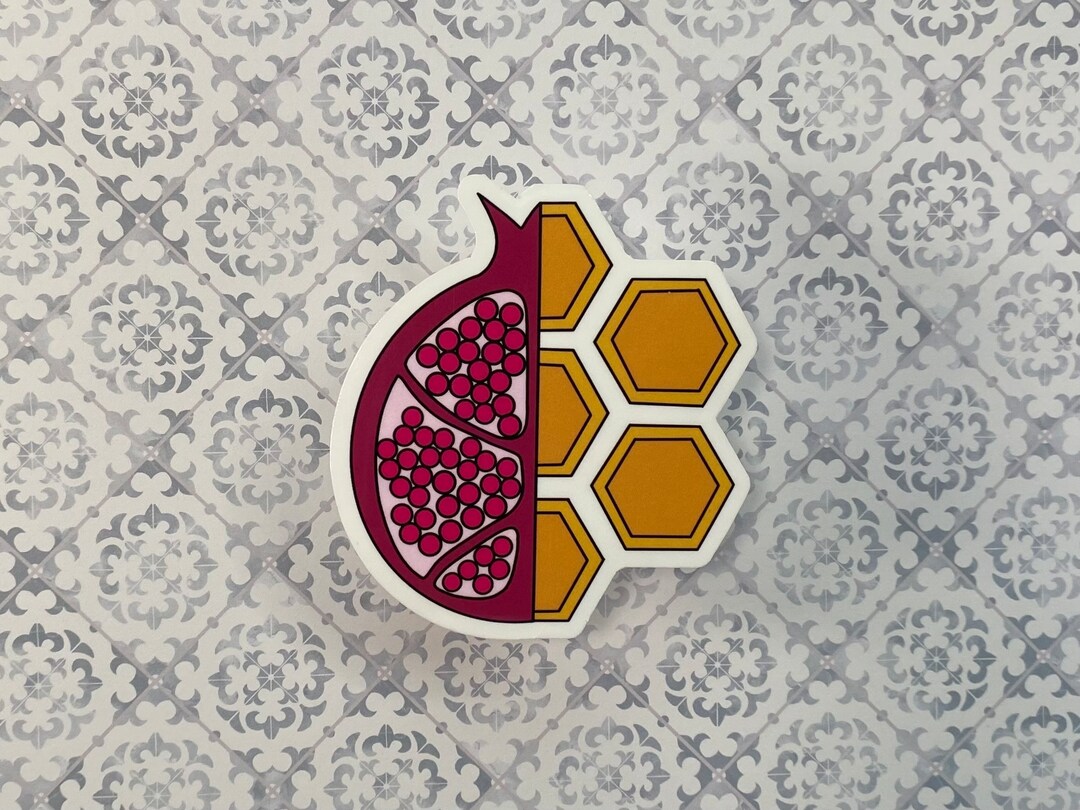 Rosh Hashanah Sticker, Yom Kippur Sticker, Jewish Sticker, Pomegranate ...