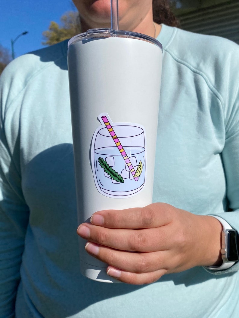 Cocktail Sticker Gin and Tonic Sticker Die Cut Vinyl - Etsy