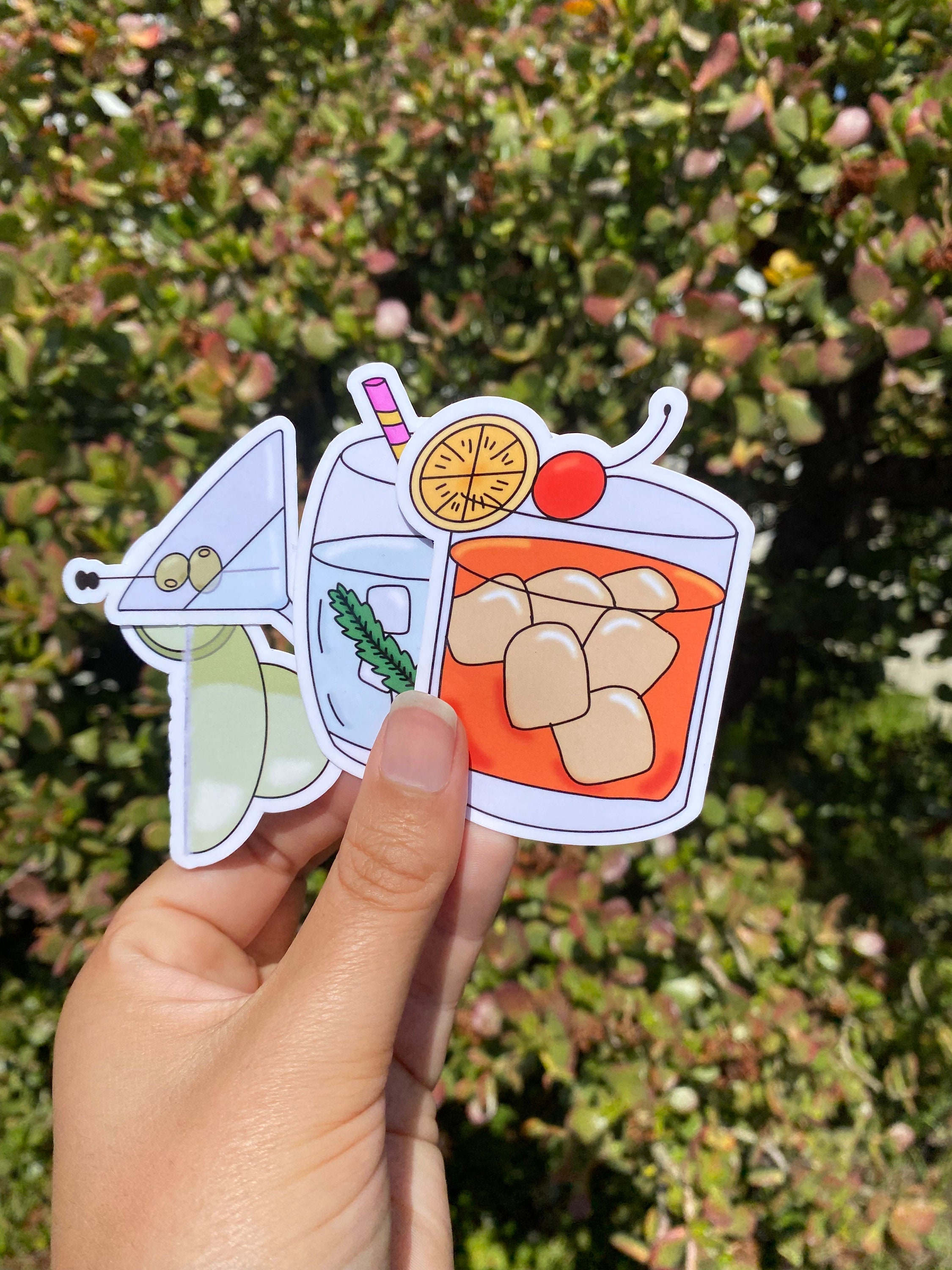 Cocktail Sticker, Old Fashion Sticker, Drink Sticker, Die Cut Vinyl ...