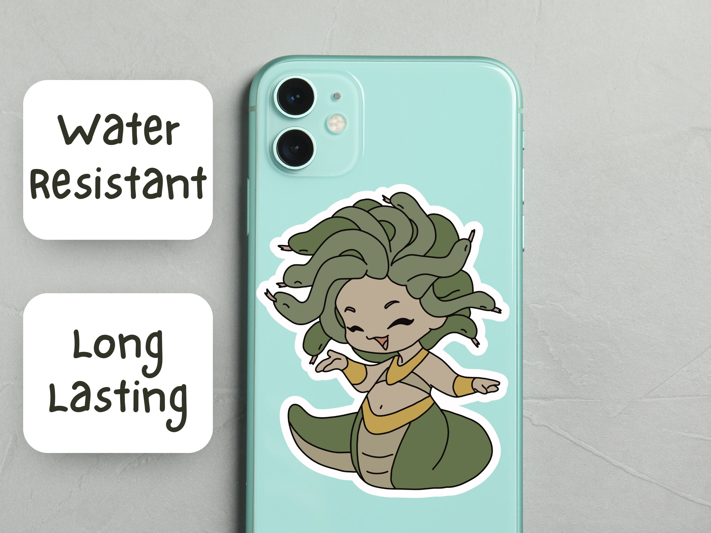 Medusa Sticker, Mythical Creatures Stickers, Cute Monster Sticker ...