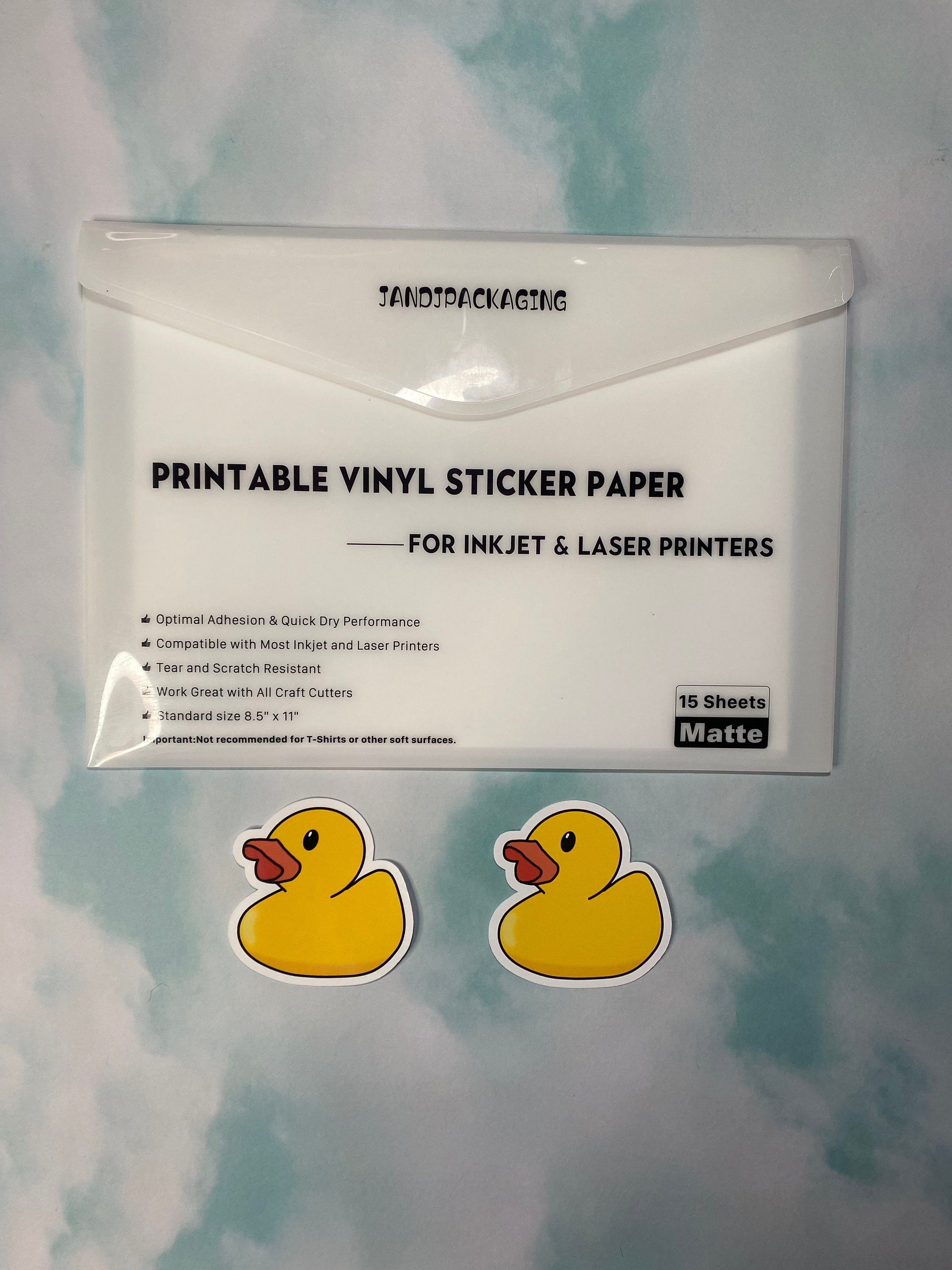 Matte White Sticker Paper Sample Pack, Sticker Paper Sample Pack, 9 ...