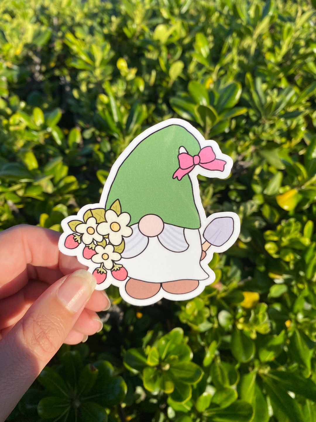 Spring Sticker, Garden Gnome Sticker, Vinyl Die Cut Sticker - Etsy