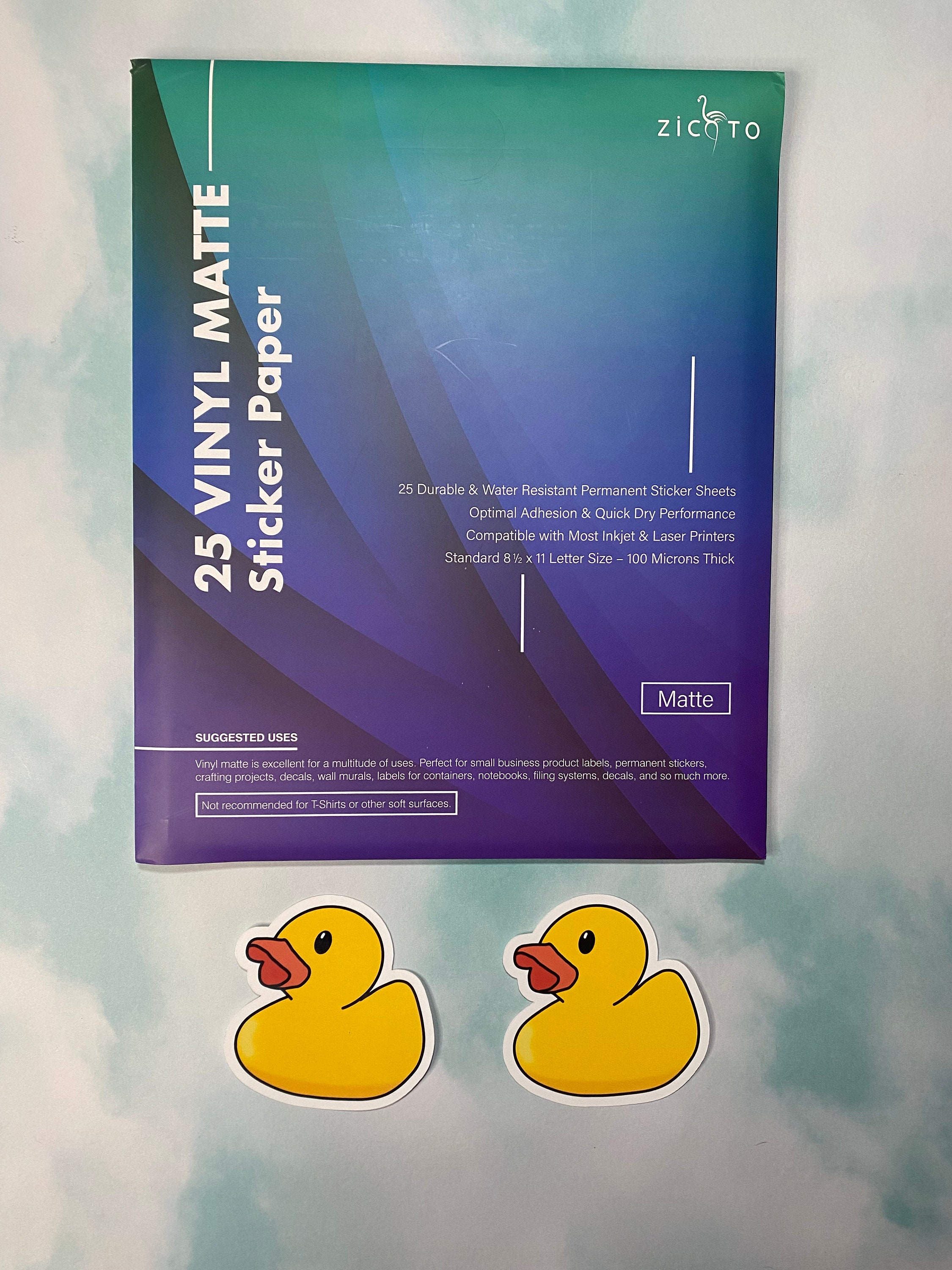 Matte White Sticker Paper Sample Pack, Sticker Paper Sample Pack, 9 ...