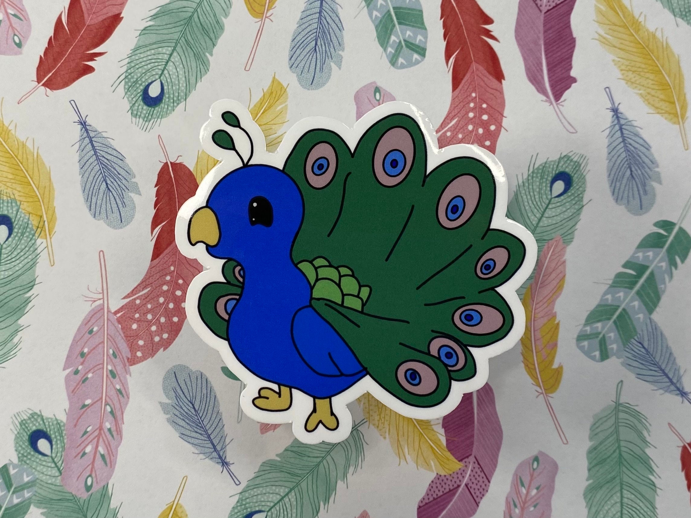 Bird Sticker Peacock Sticker Die Cut Vinyl Sticker Etsy