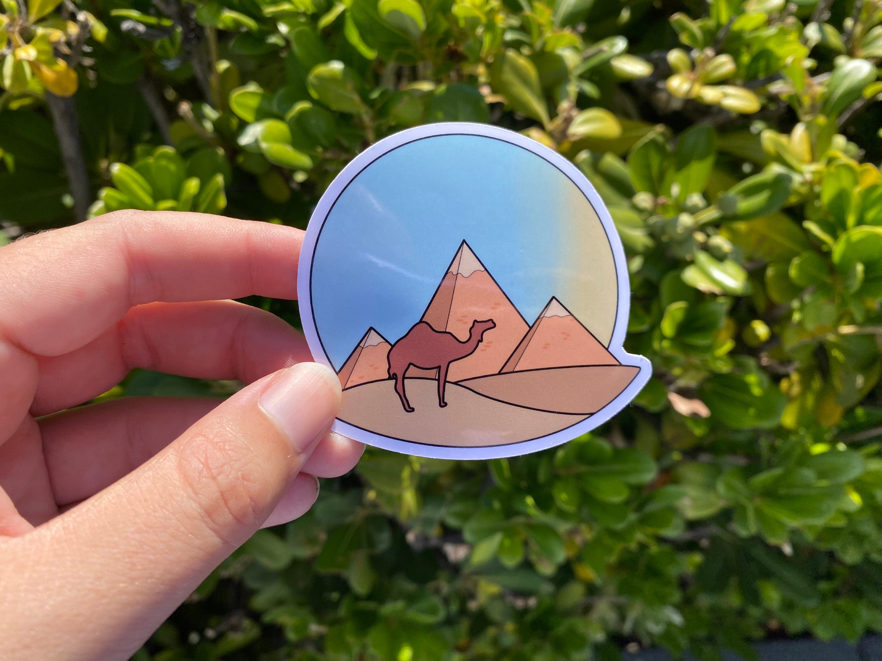 Desert Sticker, Camel Sticker, Pyramid Sticker, Desert Scene Sticker ...