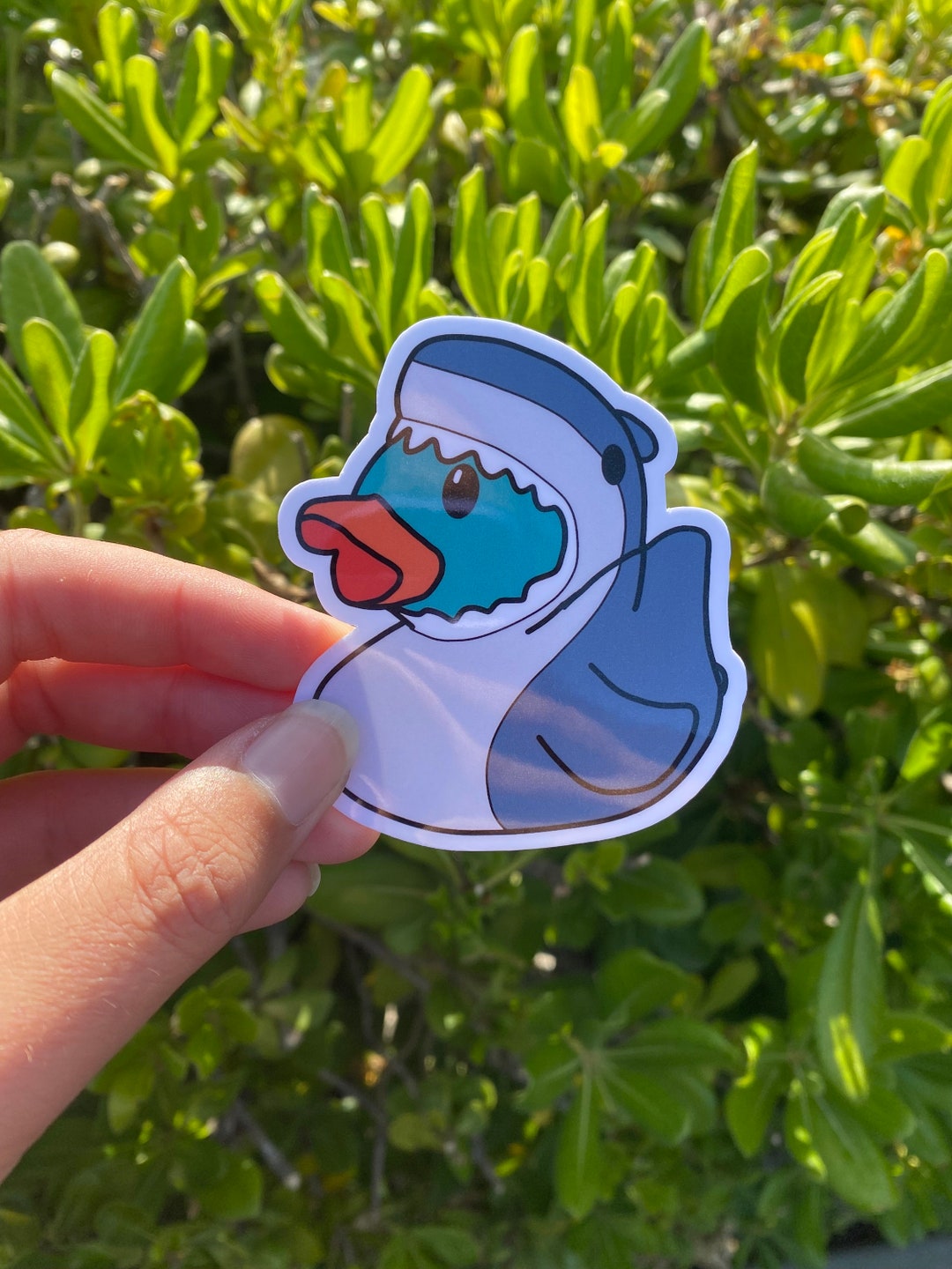 Rubber Duck Sticker, Shark Sticker, Duck in Shark Costume Sticker, Die ...
