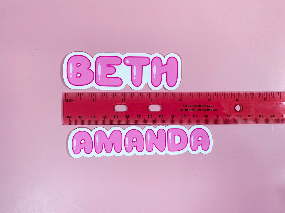 Custom Bubble Name Sticker, Vinyl Name Sticker, Bubble Font Custom Name ...