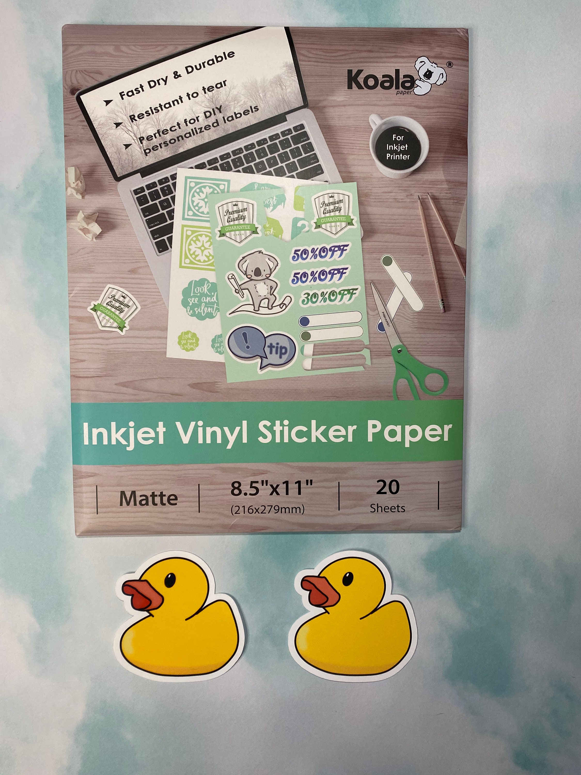 Matte White Sticker Paper Sample Pack, Sticker Paper Sample Pack, 9 ...