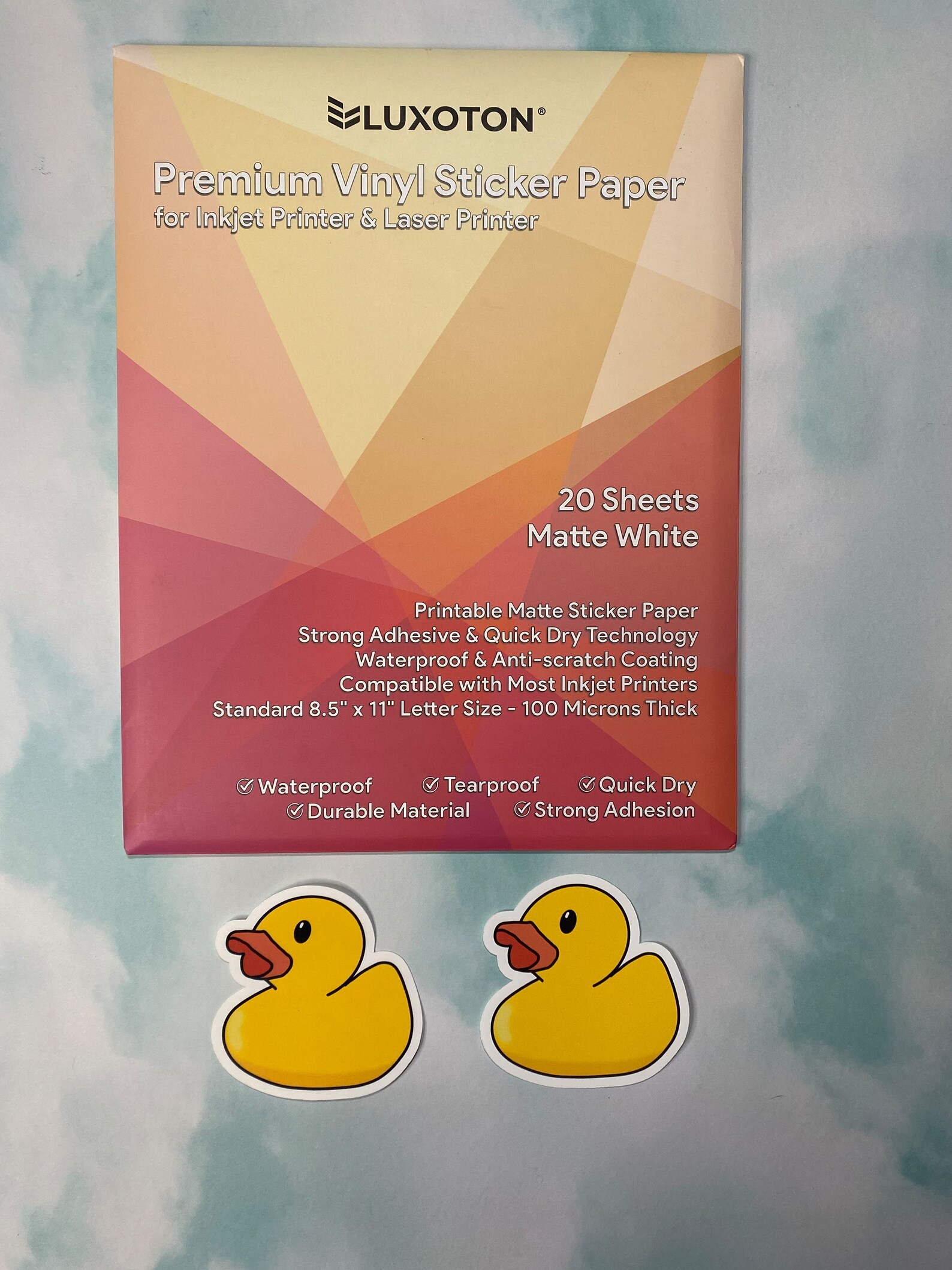 Matte White Sticker Paper Sample Pack, Sticker Paper Sample Pack, 9 ...