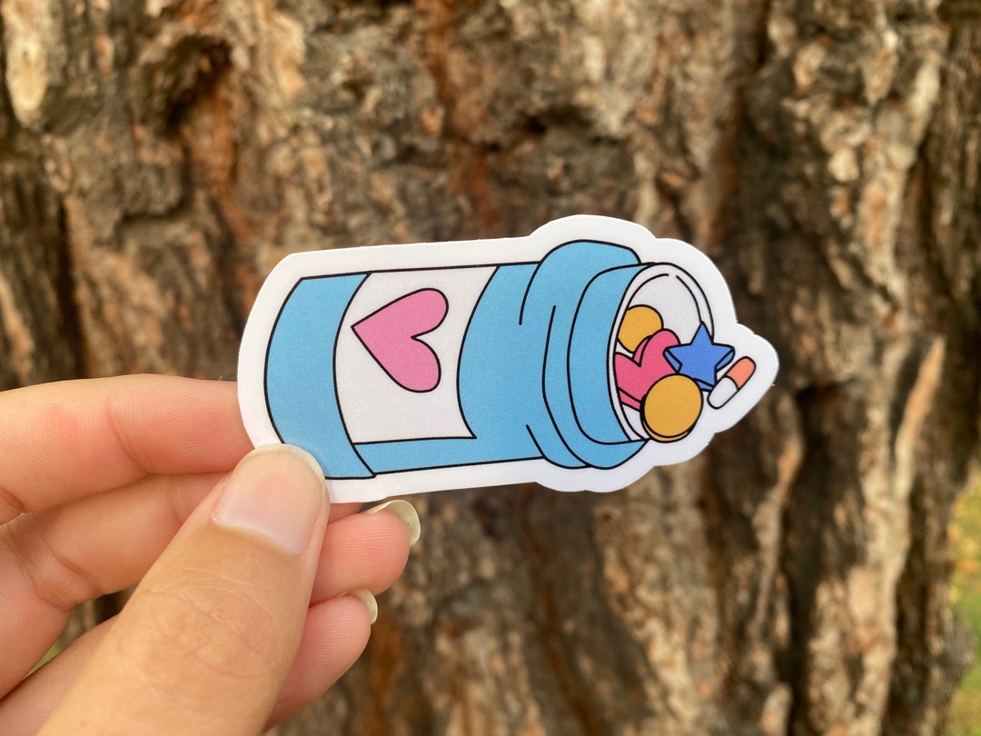 Happy Pills Sticker, Mental Health Stickers, 3 Inch Die Cut Vinyl ...