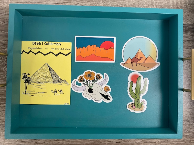Desert Sticker With Camel and Pyramid Design - Etsy