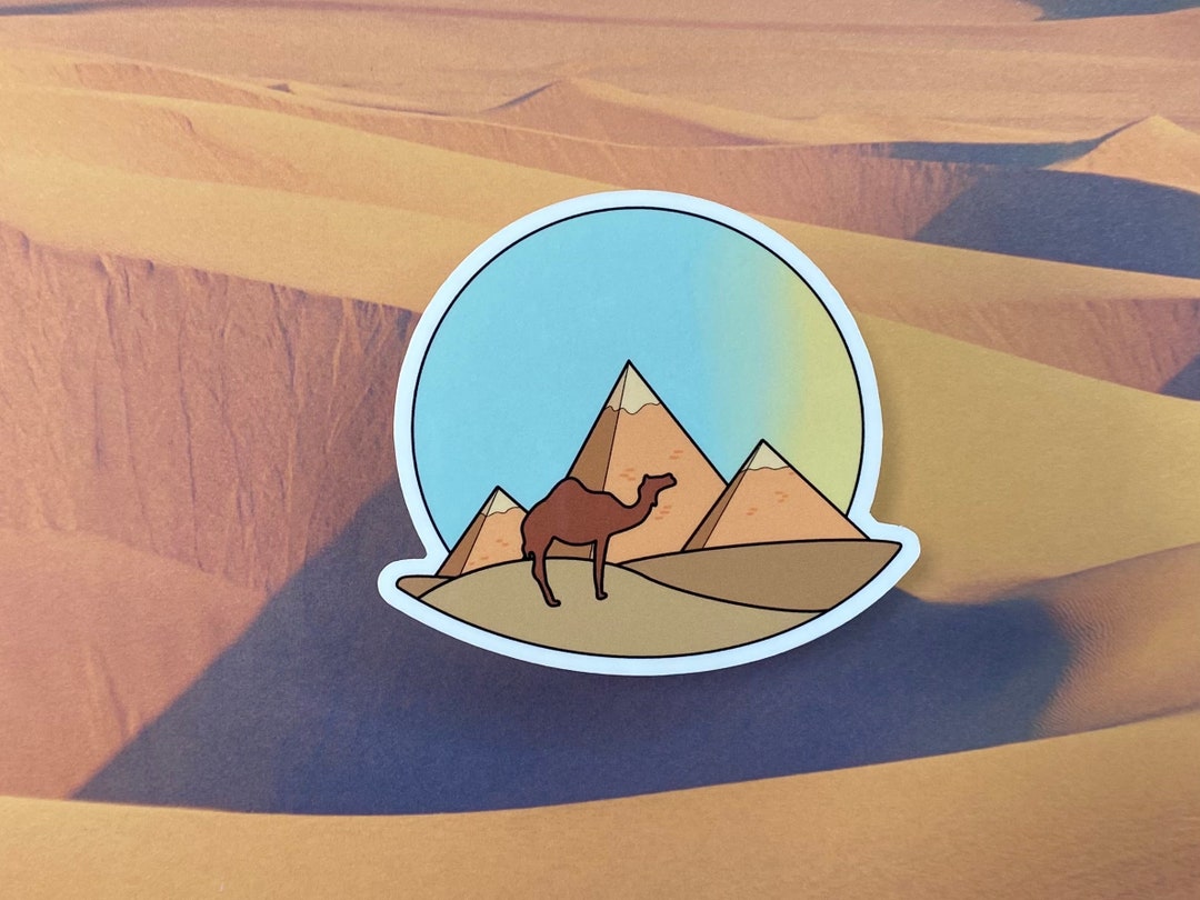 Desert Sticker, Camel Sticker, Pyramid Sticker, Desert Scene Sticker ...