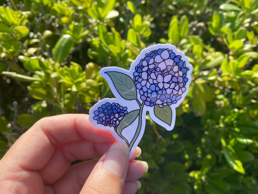 Flower Sticker, Hydrangea Sticker, Die Cut Vinyl Sticker - Etsy