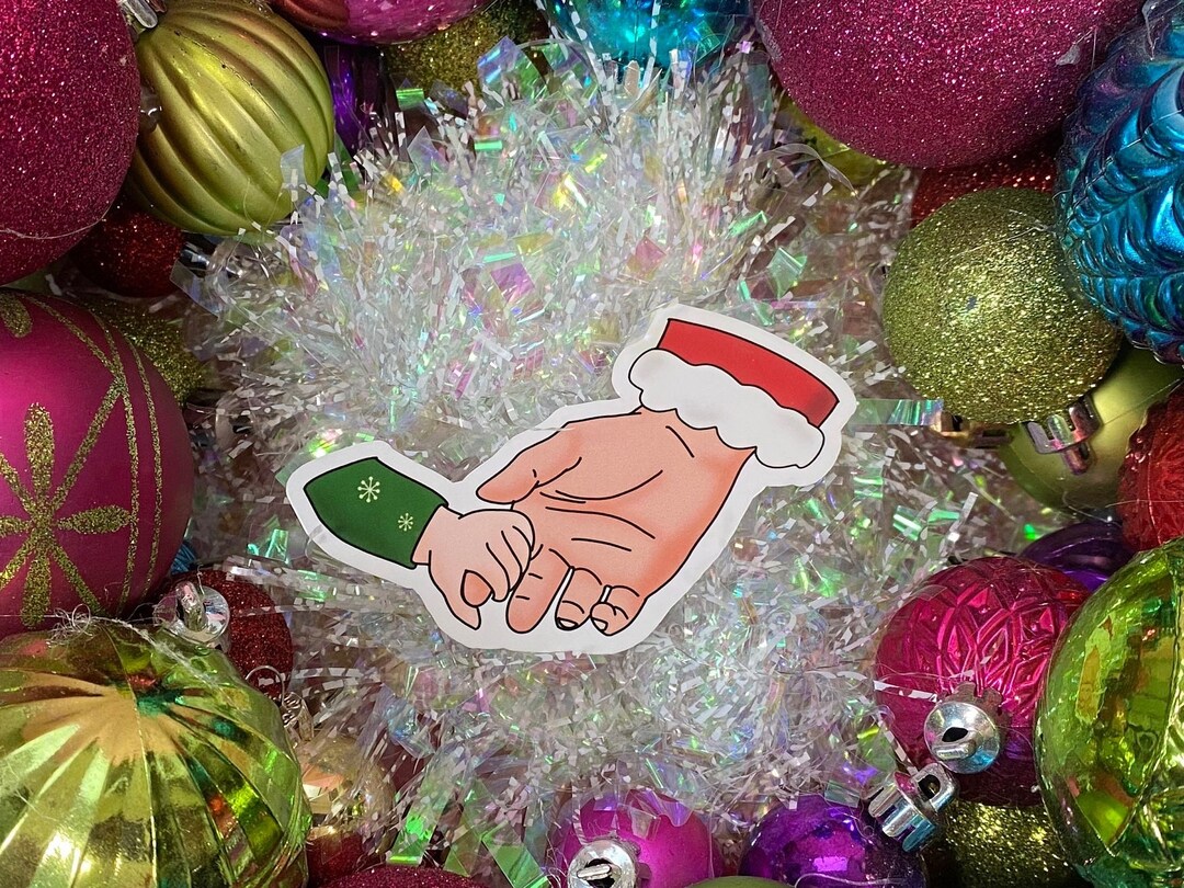 Santa Sticker, Santa Holding Hand Sticker, Christmas Stickers, 3 Inch ...