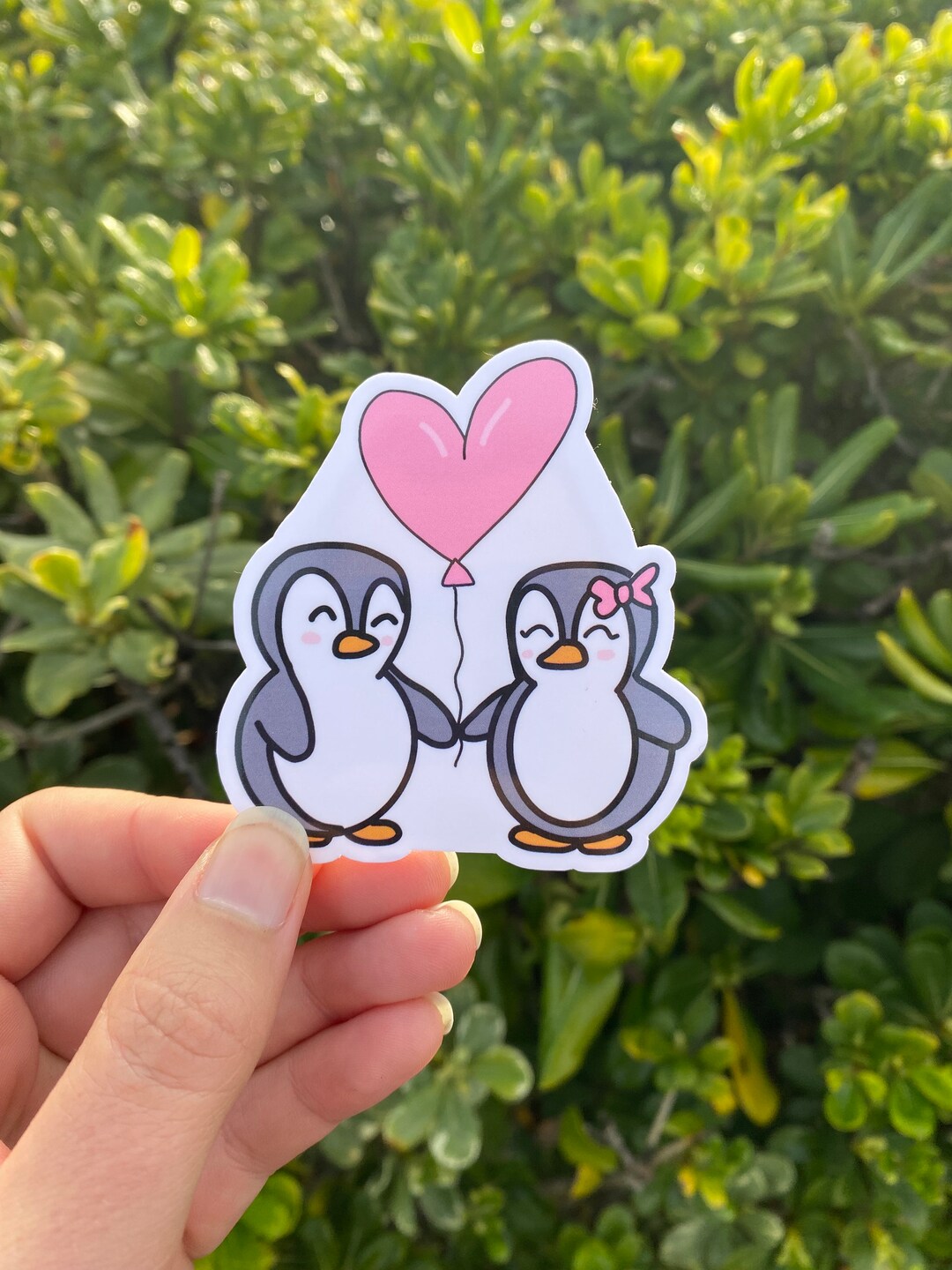 Valentine's Day Sticker, Penguin Sticker, Die Cute Vinyl Sticker ...