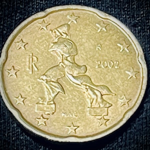 Rare Euro Coin 2002 Italy 20 Cent - Etsy