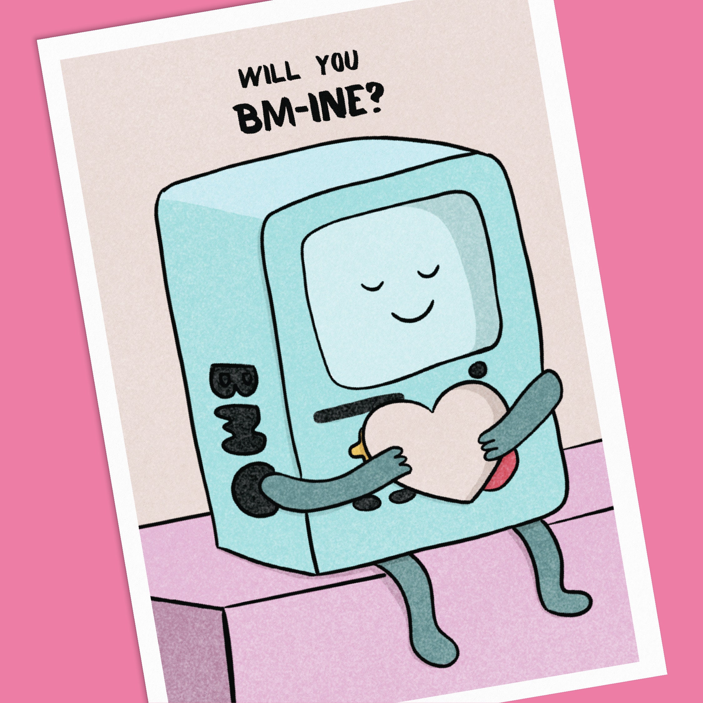 PRINTABLE CARTOON CARD I Bmo Adventure Time Valentines Day (digital ...