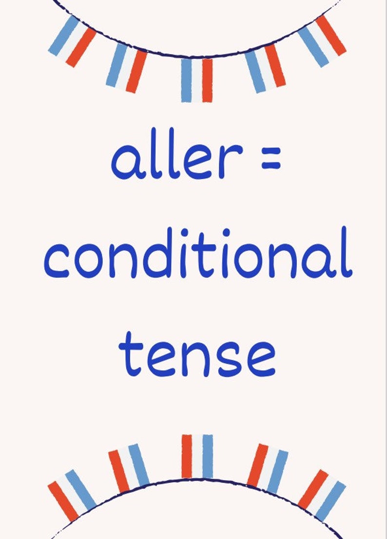 ALLER Conditional Tense Printable French Verb Workbook Flashcards ...