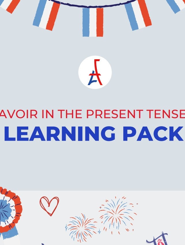 Avoir Present Tense Printable French Verb Workbook Flashcards ...