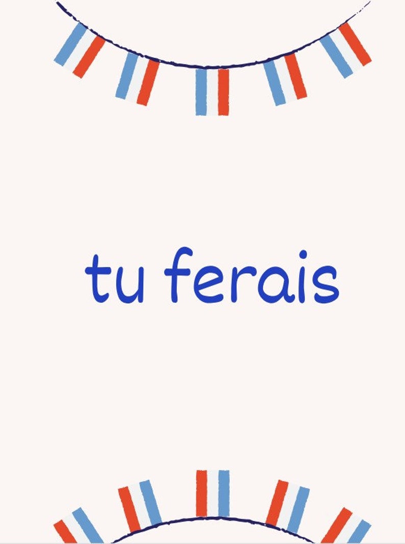 Faire Conditional Tense Printable French Verb Workbook Flashcards ...