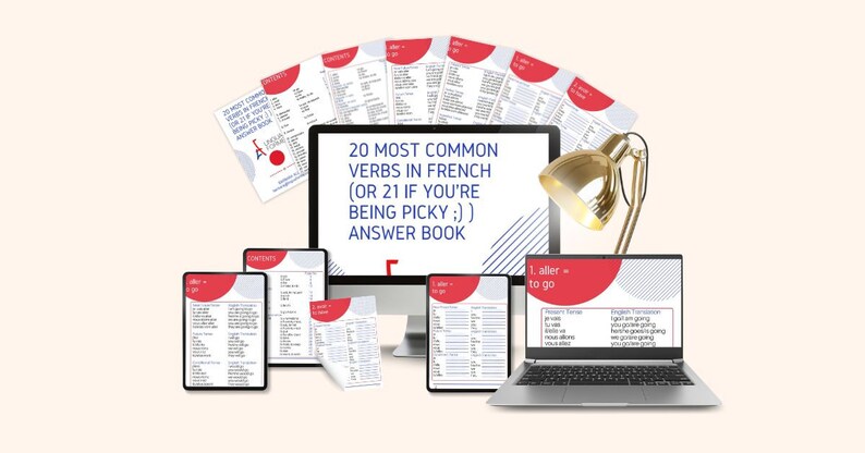 20 Verbs in French Fillable Workbook & Answerbook Download Version A ...