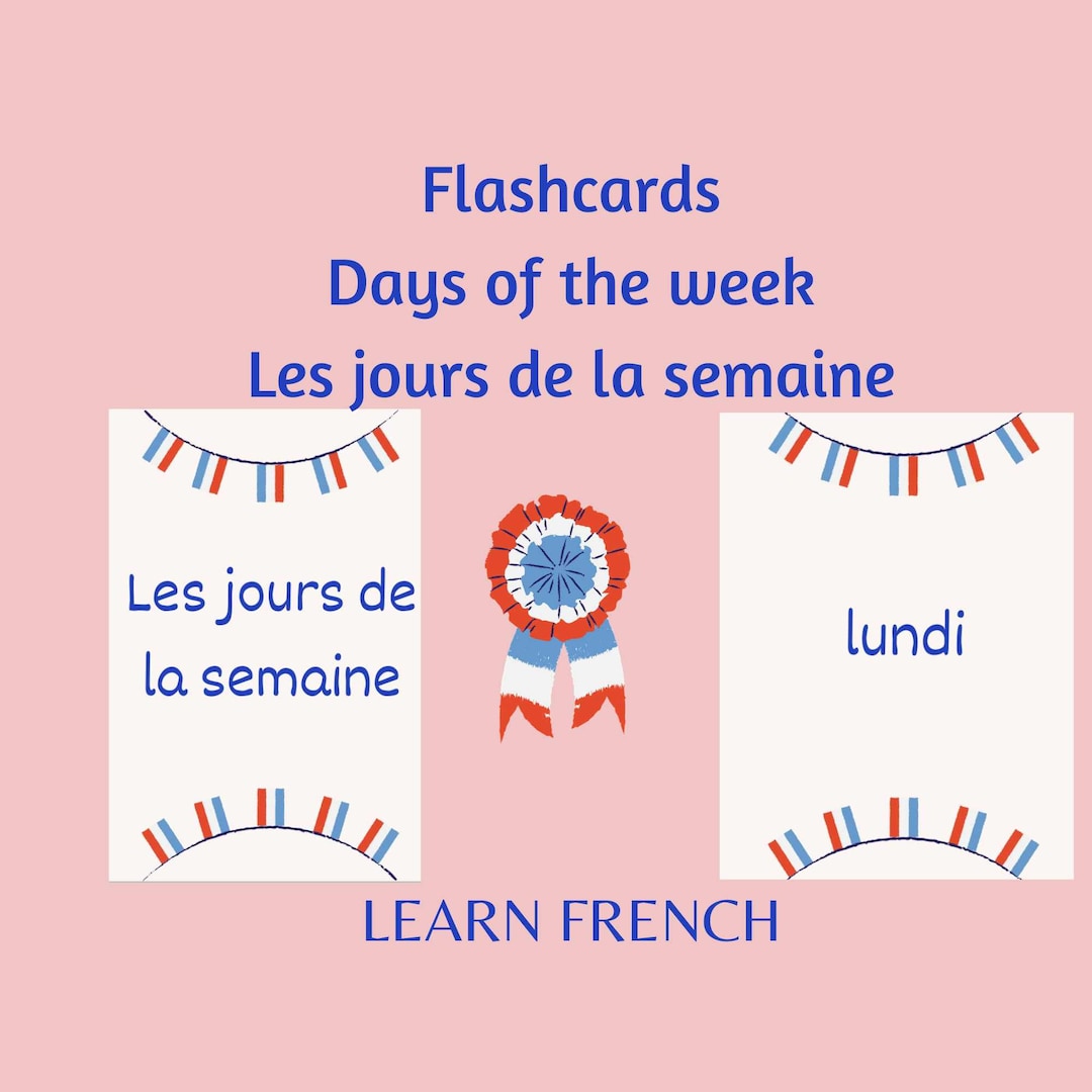 Flashcards Days of the Week French & English / Printable / Revision ...