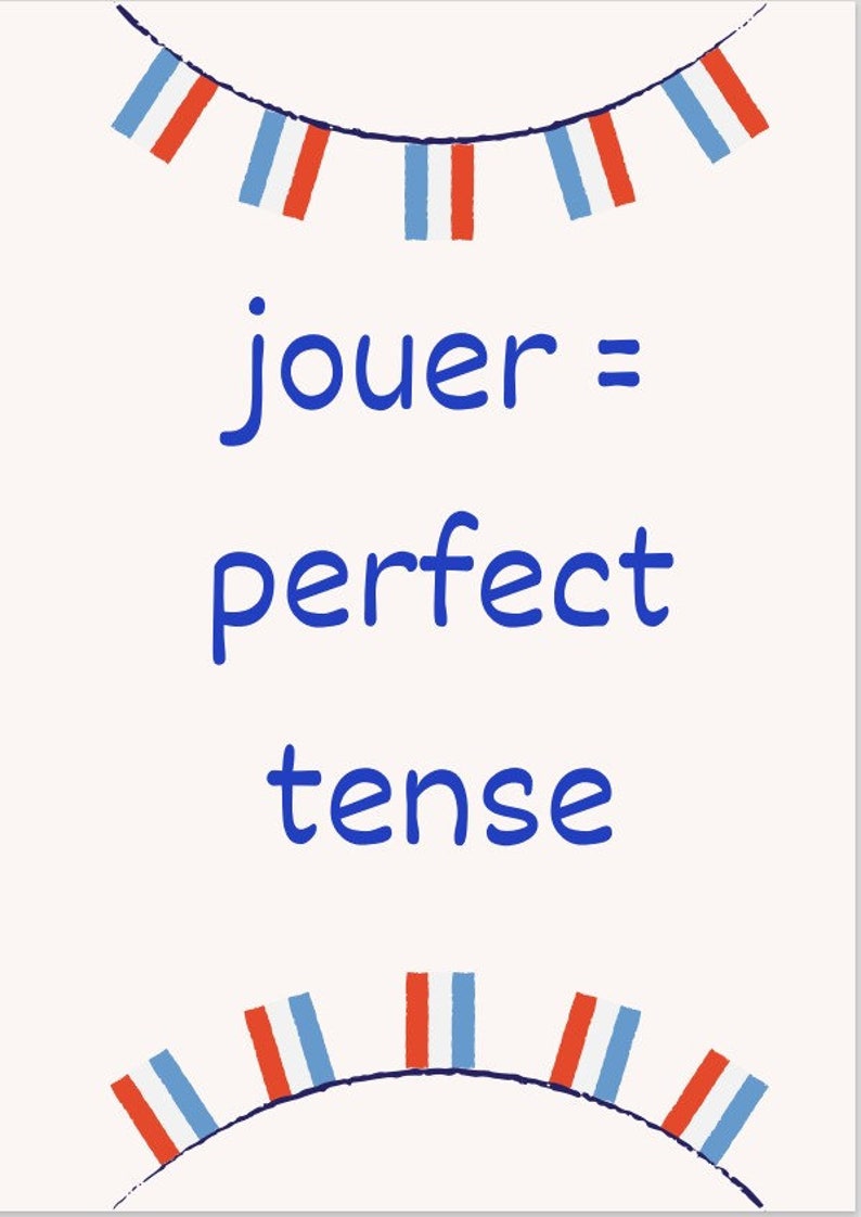 JOUER PERFECT Tense Printable French Verb Workbook Flashcards - Etsy