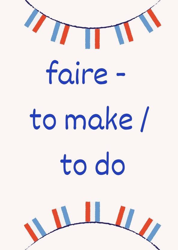 Faire Present Tense Printable French Verb Workbook Flashcards ...