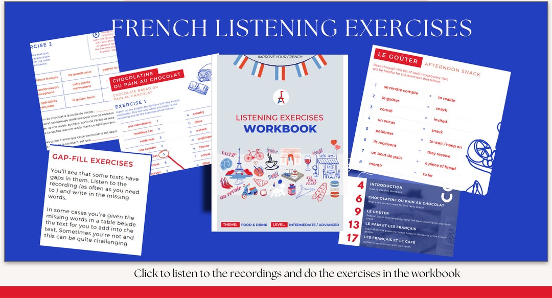 French Listening Exercises Advanced/intermediate Level Food & Drink - Etsy
