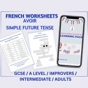 Avoir Simple Future Tense Printable French Verb Workbook Flashcards ...