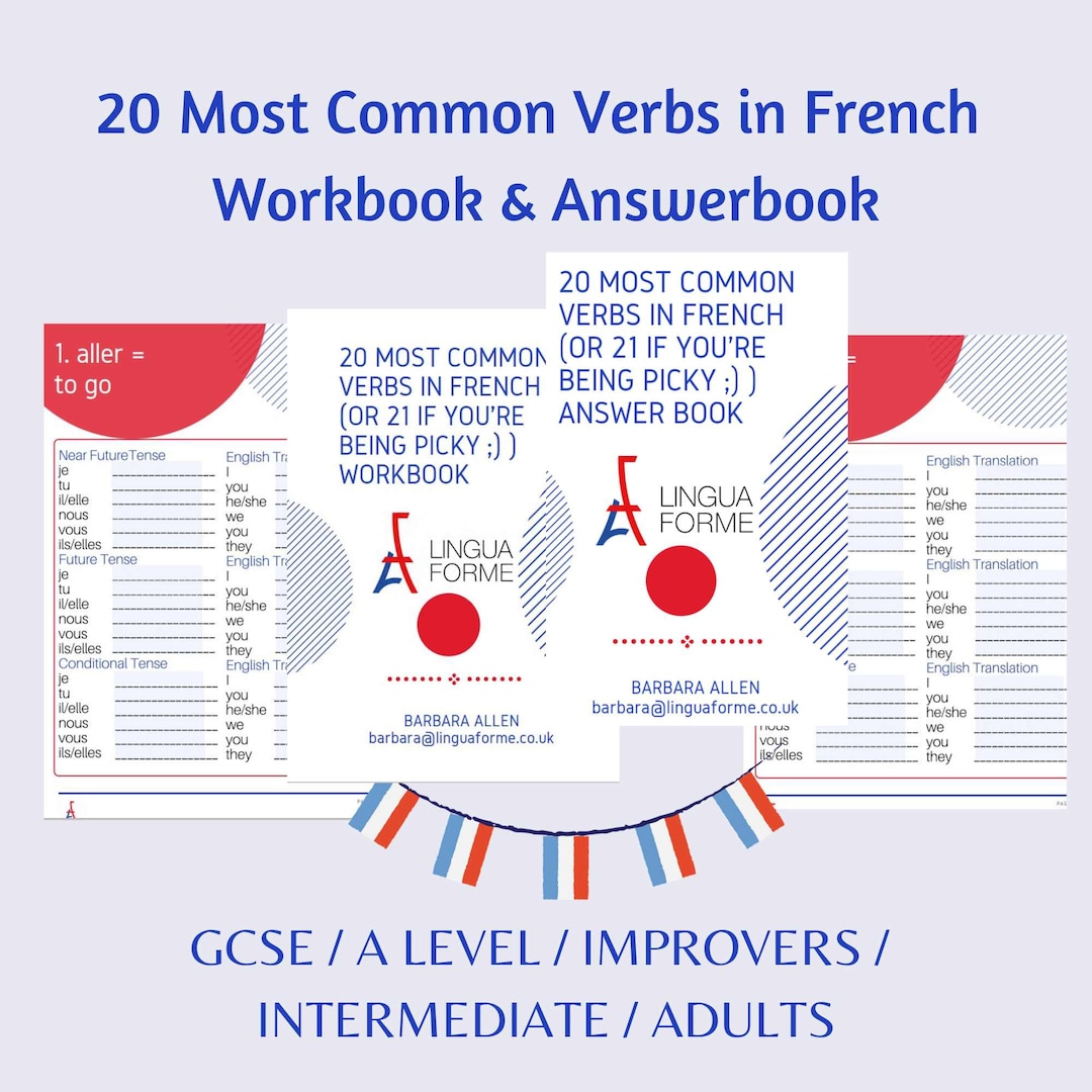 20 Verbs in French Fillable Workbook & Answerbook Download - Etsy