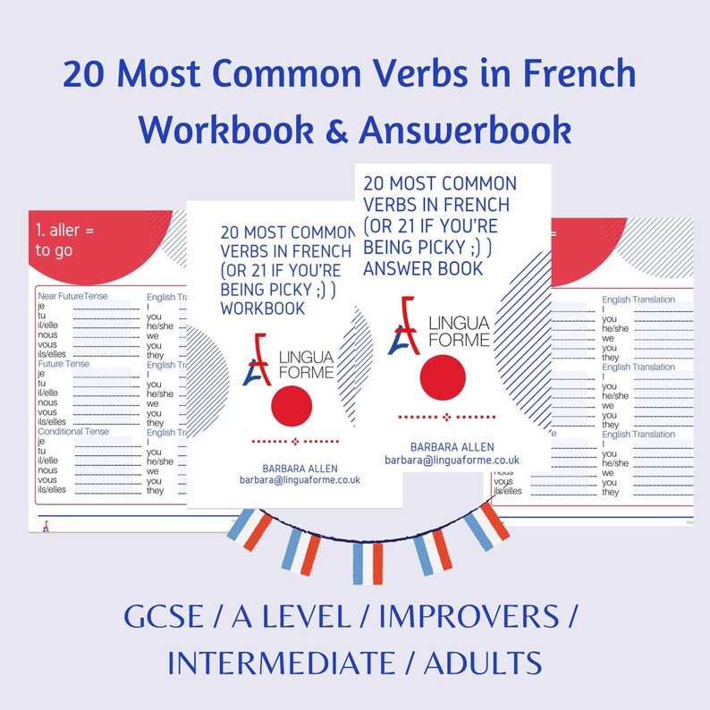 20 Verbs in French Fillable Workbook & Answerbook Download - Etsy Australia