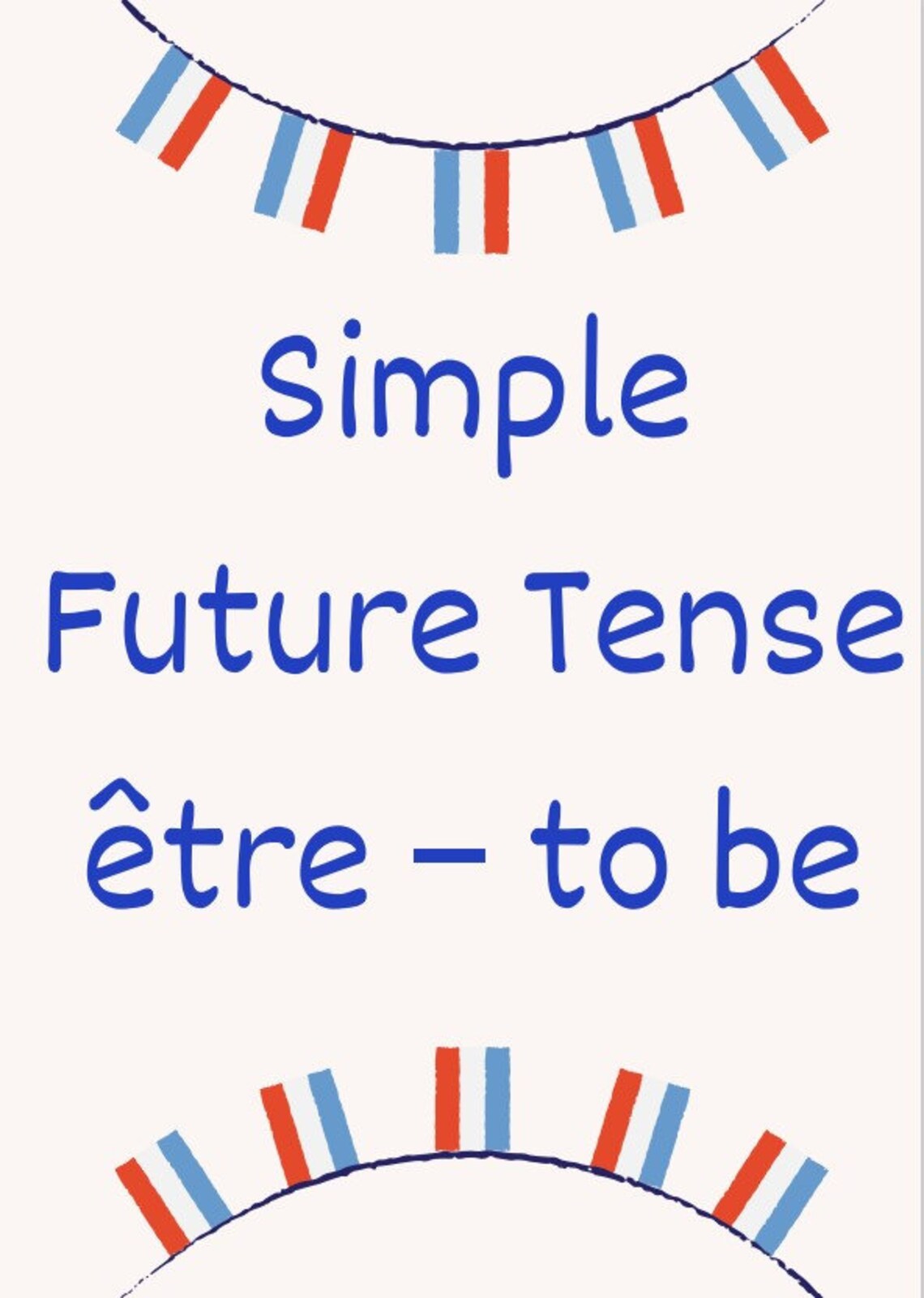 Etre Simple Future Printable French Verb Workbook Flashcards Worksheets ...