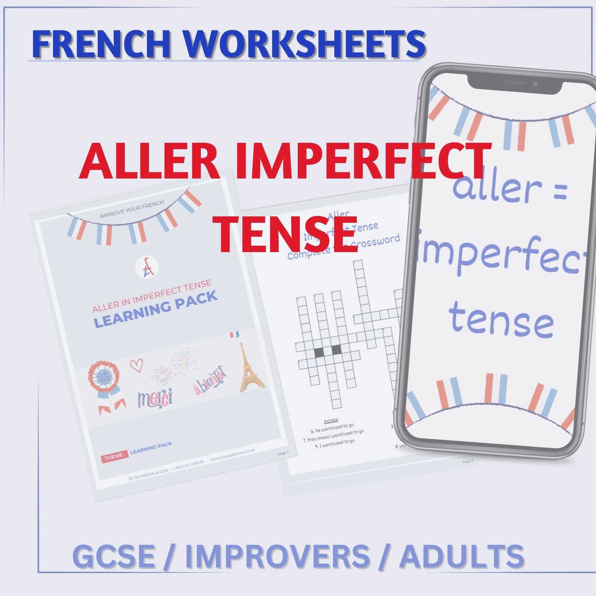 ALLER Imperfect Tense Printable French Verb Workbook - Etsy