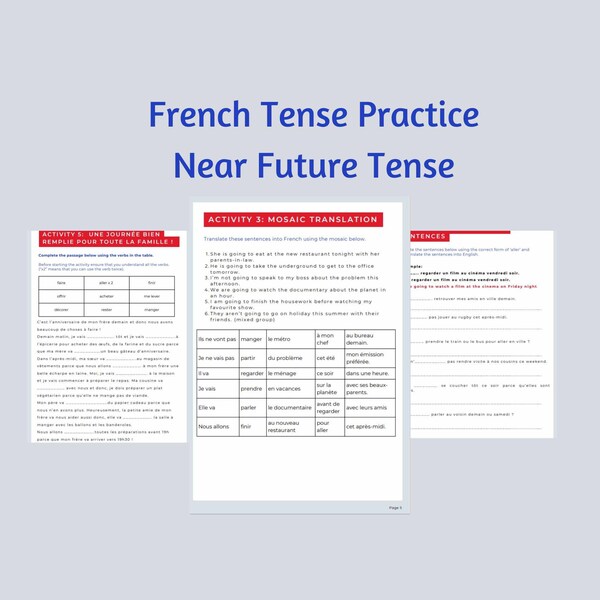 FrenchVerbsandTenses - Etsy UK