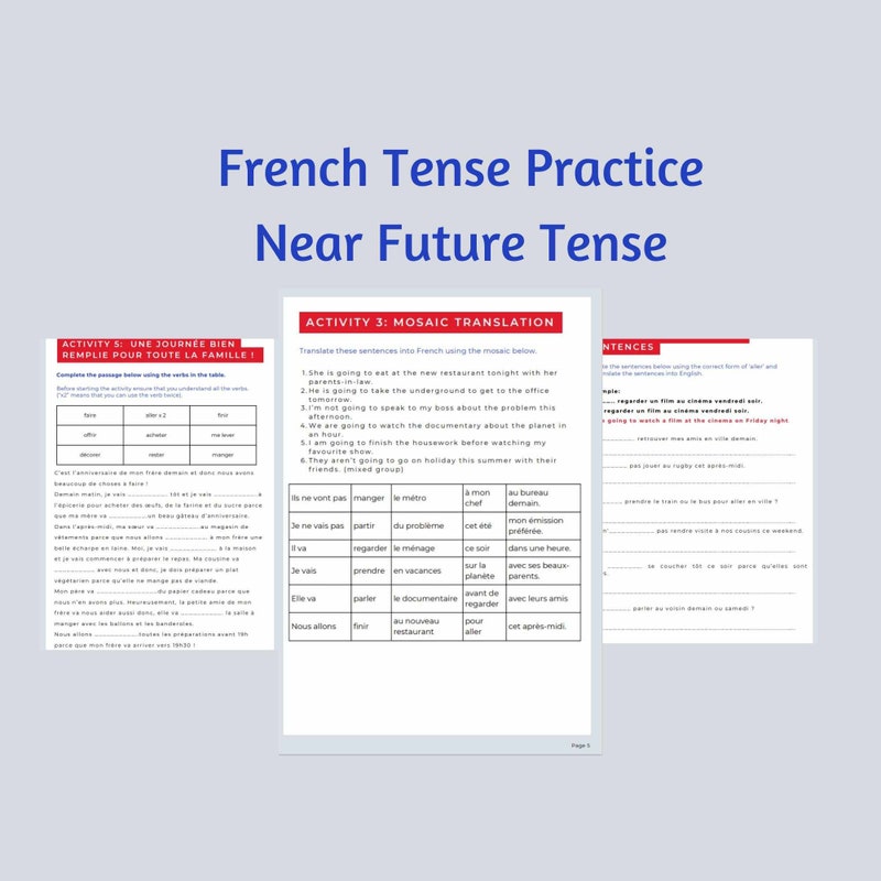 FrenchVerbsandTenses - Etsy UK