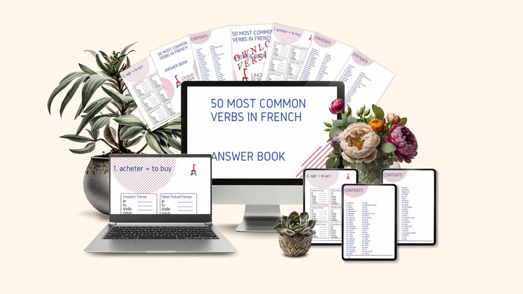 50 Verbs in French Workbook & Answerbook Download Version A Level GCSE ...