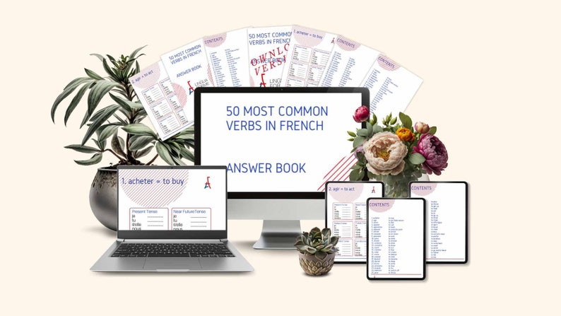 50 Verbs in French Workbook & Answerbook Download Version A Level GCSE ...