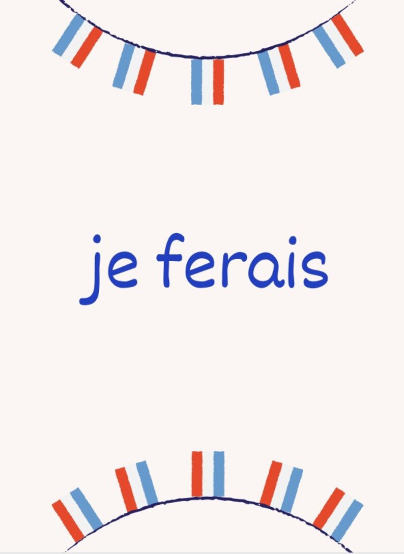 Faire Conditional Tense Printable French Verb Workbook Flashcards ...