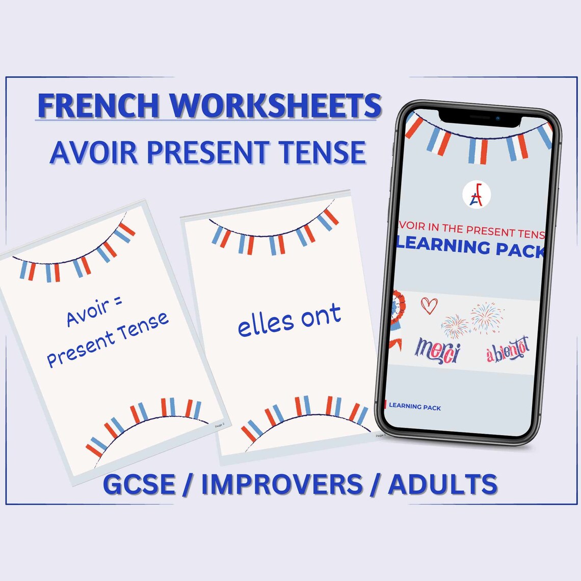 Avoir Present Tense Printable French Verb Workbook Flashcards ...