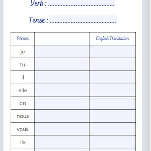 Etre Simple Future Printable French Verb Workbook Flashcards Worksheets ...
