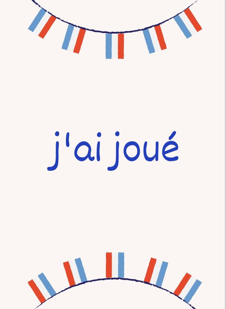 JOUER PERFECT Tense Printable French Verb Workbook Flashcards - Etsy