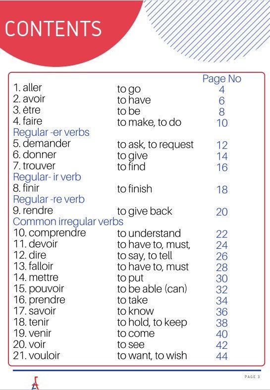 20 Verbs in French Fillable Workbook Download Version A Level GCSE ...