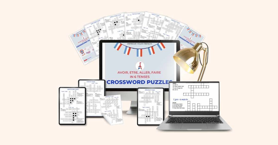 Cahier de casse-têtes de verbes en français / Mots croisés / Travail du ...